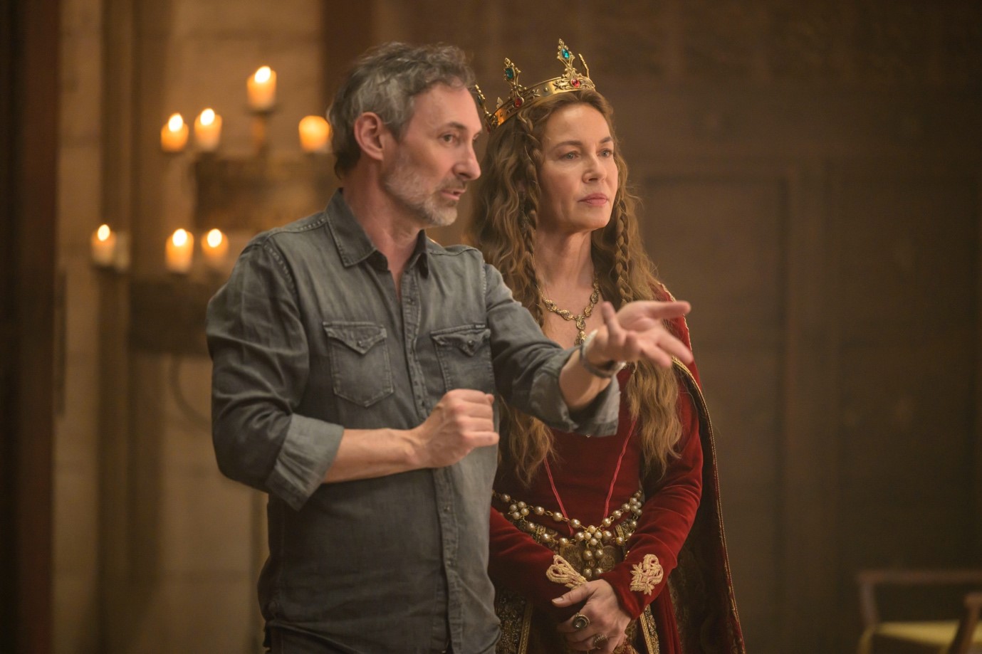 ROBIN HOOD, Jonathan English directing Connie Nielsen. PHOTO Aleksandar ...